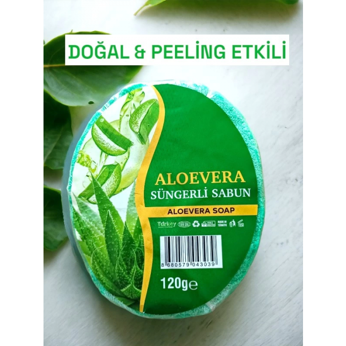 Süngerli Doğal Sabun Aloe Vera 120 Gr 1 adet