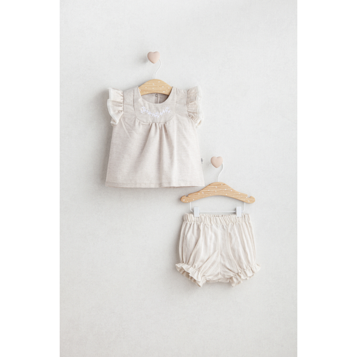 Girl Baby Nostalgia 2-Piece Set Beige Color (6-36 Months) - Tongs Baby