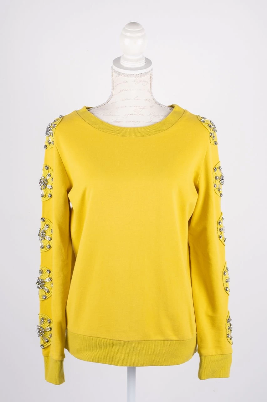 Twist Kolları Taş İşli Sweatshirt - Pereni
