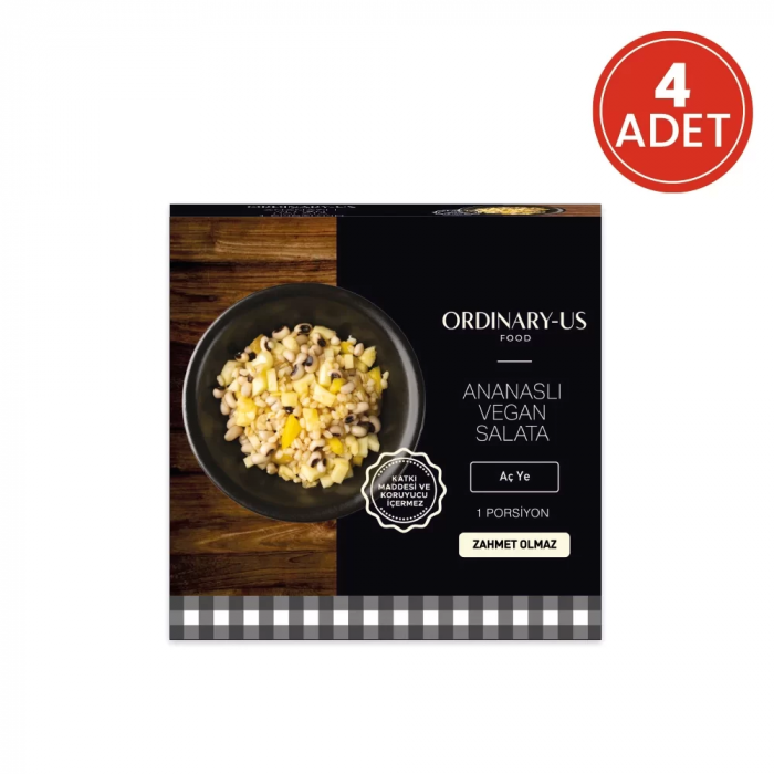 ANANASLI VEGAN SALATA MIX 4'LÜ HAZIR YEMEK
