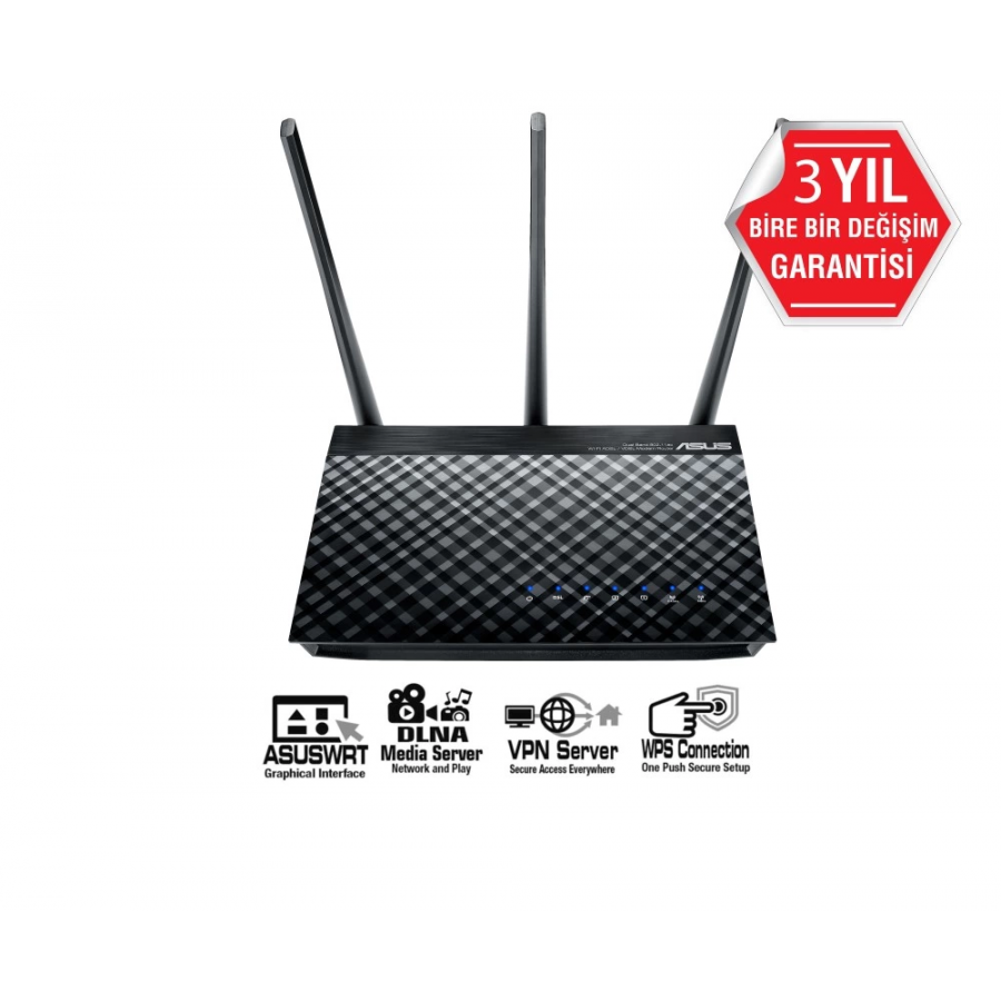 Asus DSL-AC750 Dual Band-DLNA-VPN-ADSL-VDSL-FiBER-Modem Router - Gençer ...
