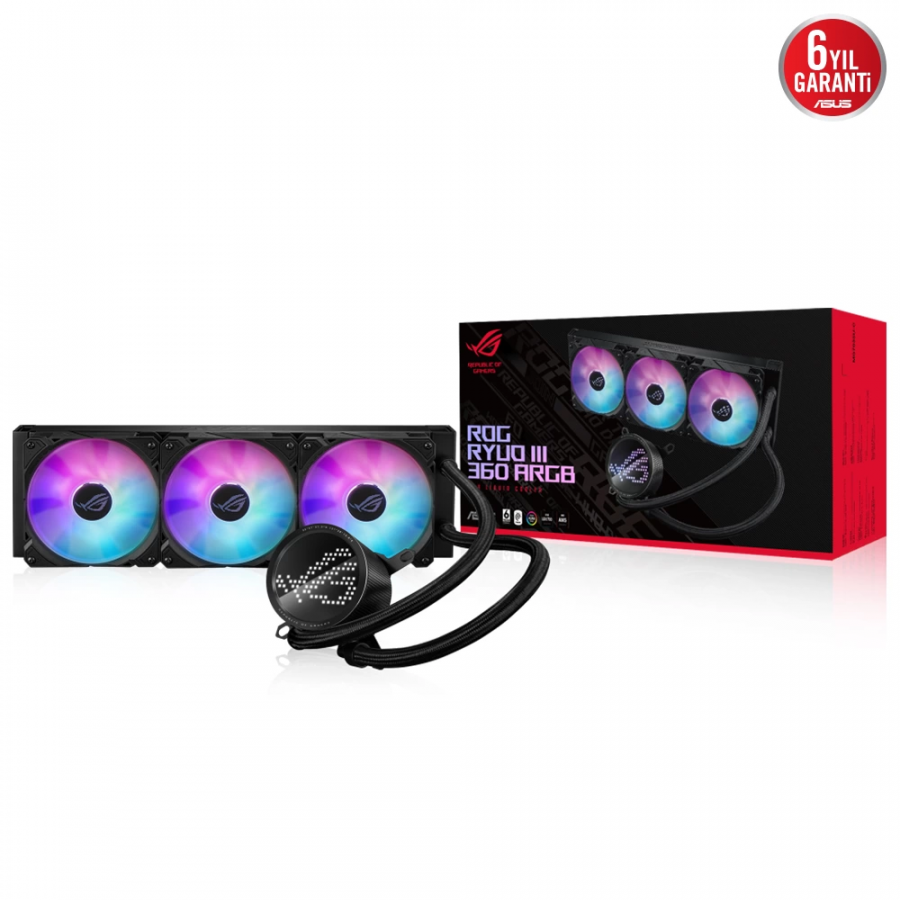 ASUS ROG RYUJIN III 360 ARGB OLED 3.5 LCD AURA SYNC RGB FAN SIVI ...