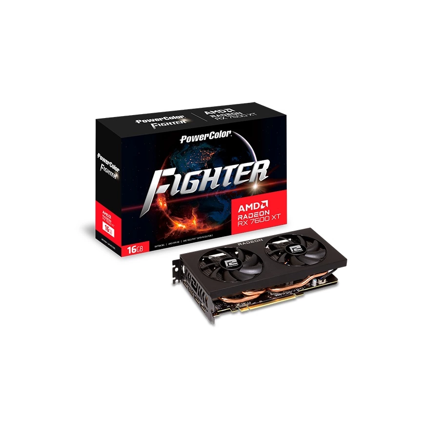 Powercolor Fighter RX 7600XT 16G-F 16GB GDDR6 128Bit DX12 Ekran Kartı ...