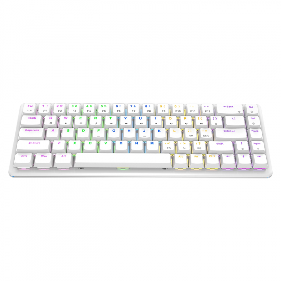 Rampage REBEL Beyaz Low Profile RED SWITCH US Layout Rainbow Mekanik ...