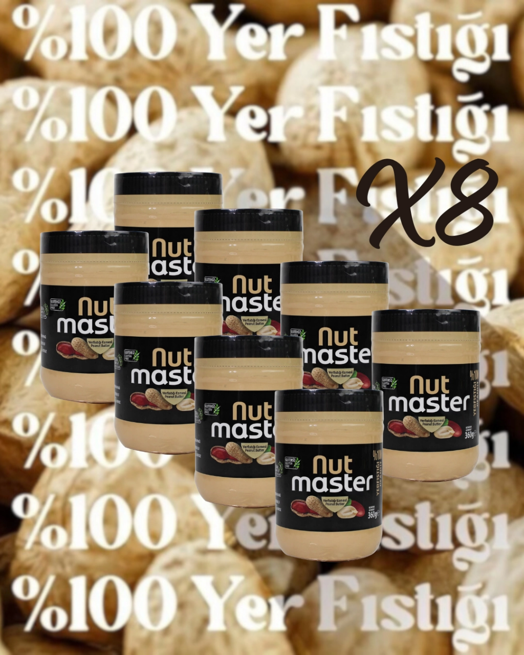 Bolaman Park | Nut Master Yer fıstığı Ezmesi %100 X 8 KOLİ (360 gr ...