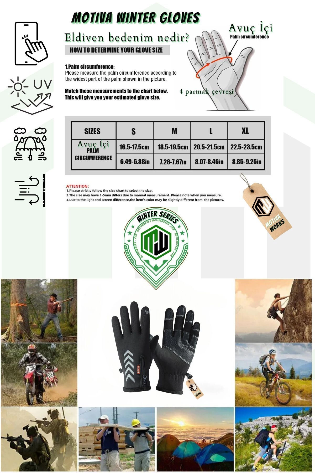 Softshell Unisex Bisiklet, Motosiklet Eldiven Dokunmatik Kışlık Suya ...