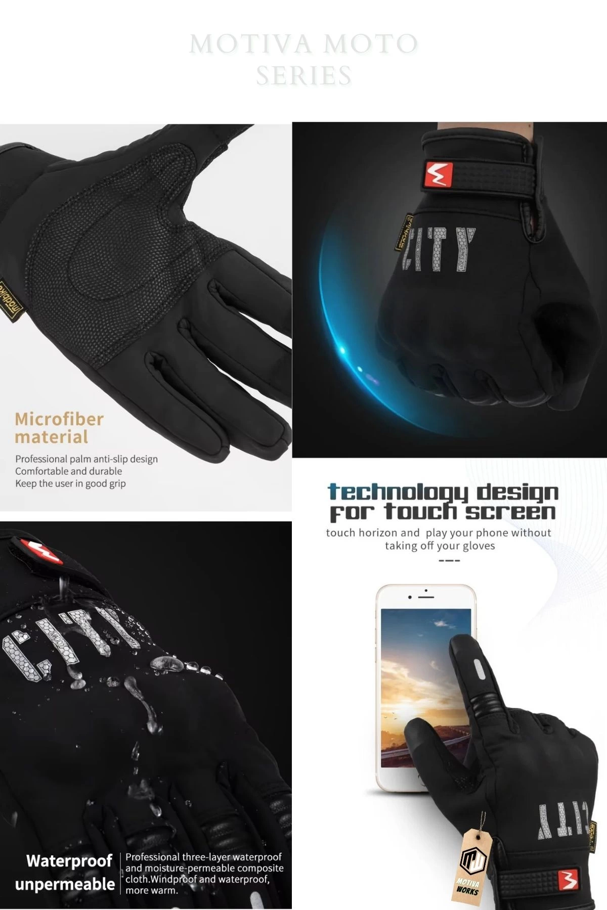 Madbike 2025 MD100S Siyah SoftShell Motosiklet Eldiveni Gizli Korumalı ...