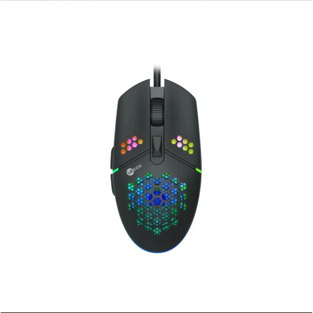 Lecoo MS105 Kablolu RGB LED Aydınlatmalı 3200DPI 6 Tuşlu Oyuncu Mouse Siyah