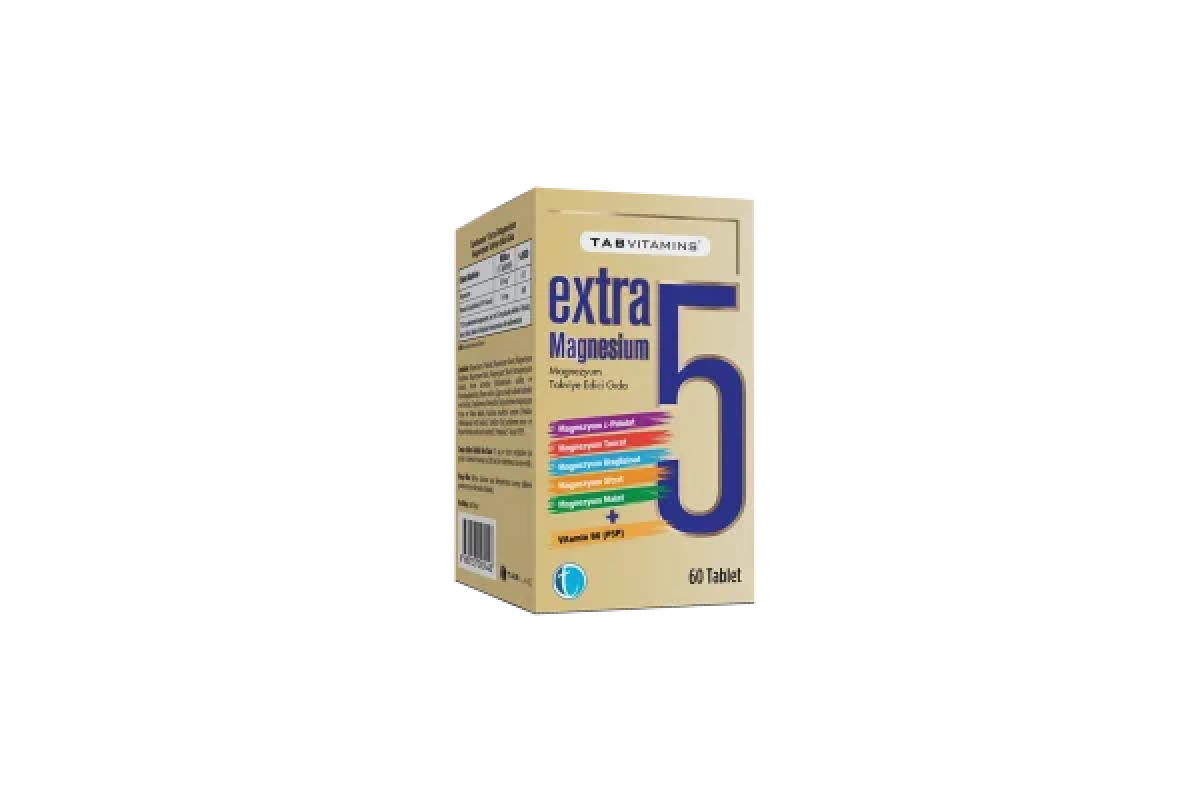 Tab İlaç Vitamins Extra5 Magnesium 60 Kapsül