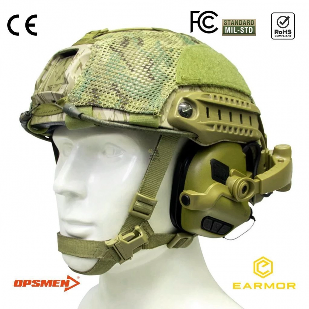 Earmor M31X Mark3 Milpro İşitme Koruyucu Arka Ray Uyumlu Kulaklık - Yeşil