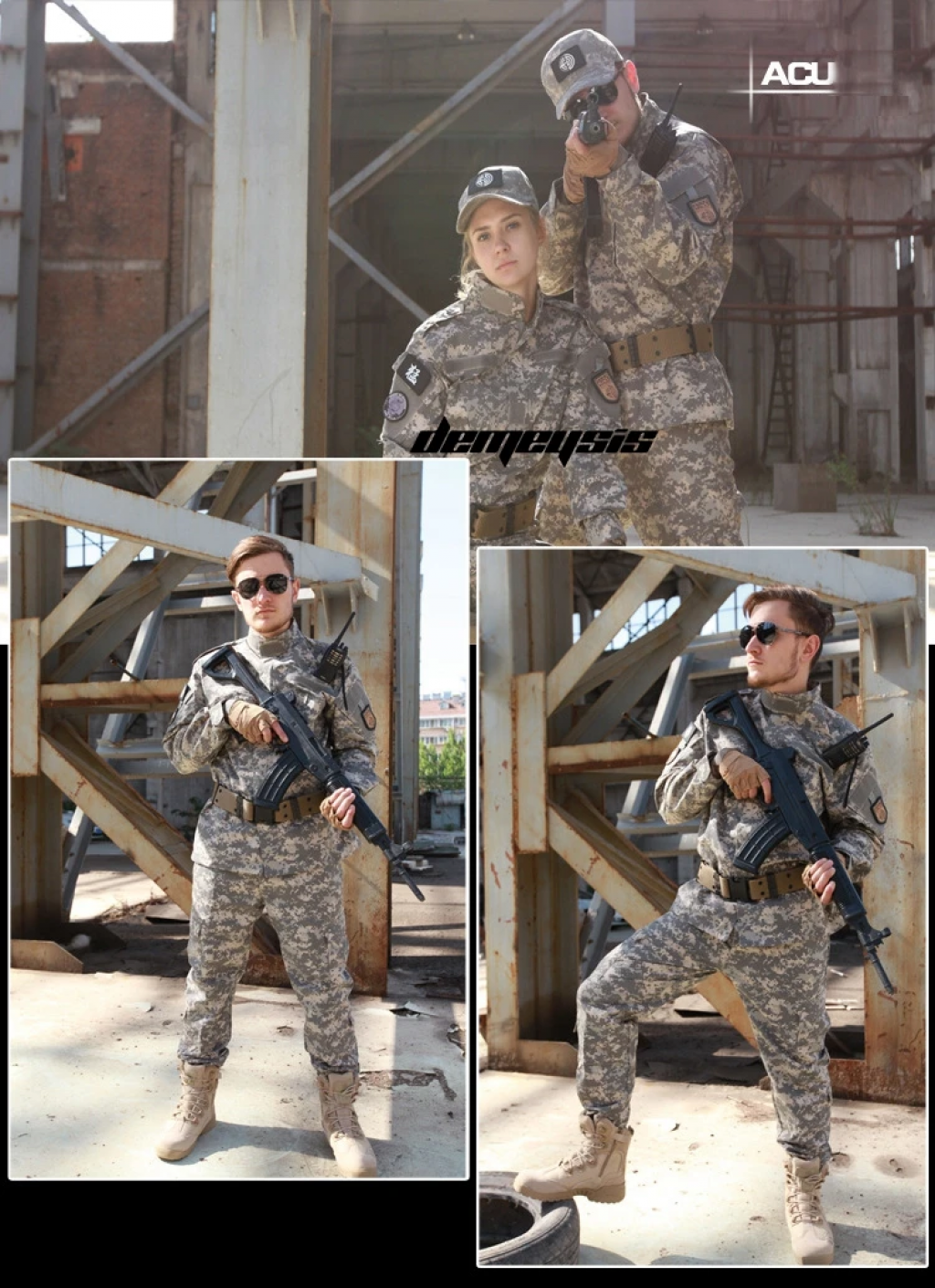 Gri Beyaz Piksel Kamuflaj Askeri Uniforma İthal