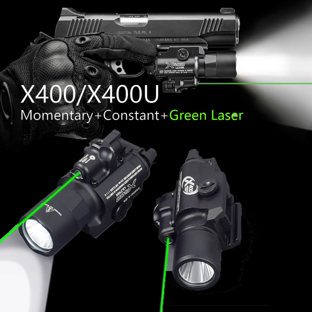Surefire X400 ULTRA METAL YEŞİL LAZERLİ 150 LUMEN TAKTİK TABANCA TÜFEK ...