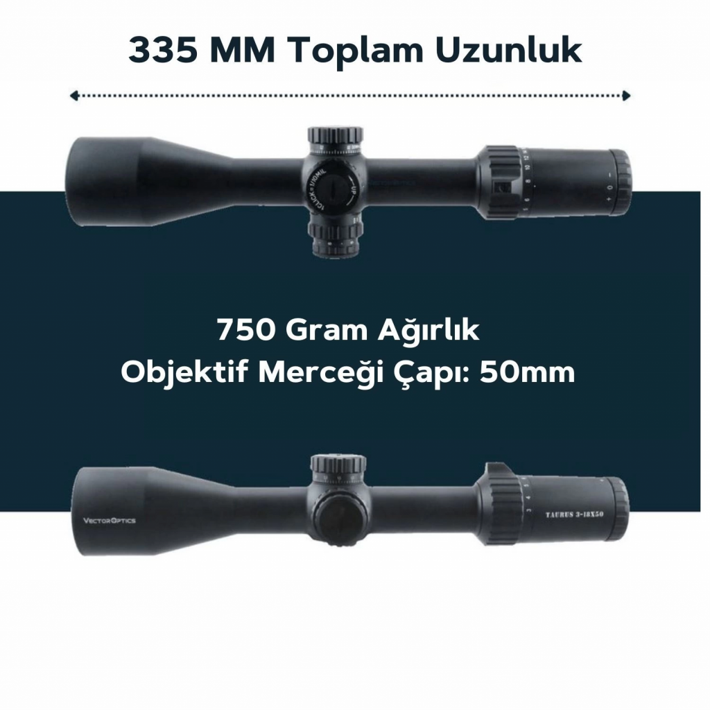 VECTOR Taurus 3-18x50 FFP TÜFEK DÜRBÜNÜ SCFF-11