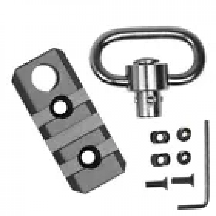 3 Slot KeyMod M-LOK Picatinny Rail Section & Push Button QD Sling Swivel