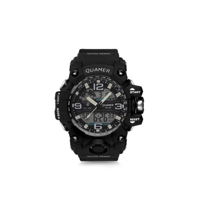 QUAMER Gshock Modeli Siyah Kol Saati Mens 50M Su Geçirmez SPOR MODEL