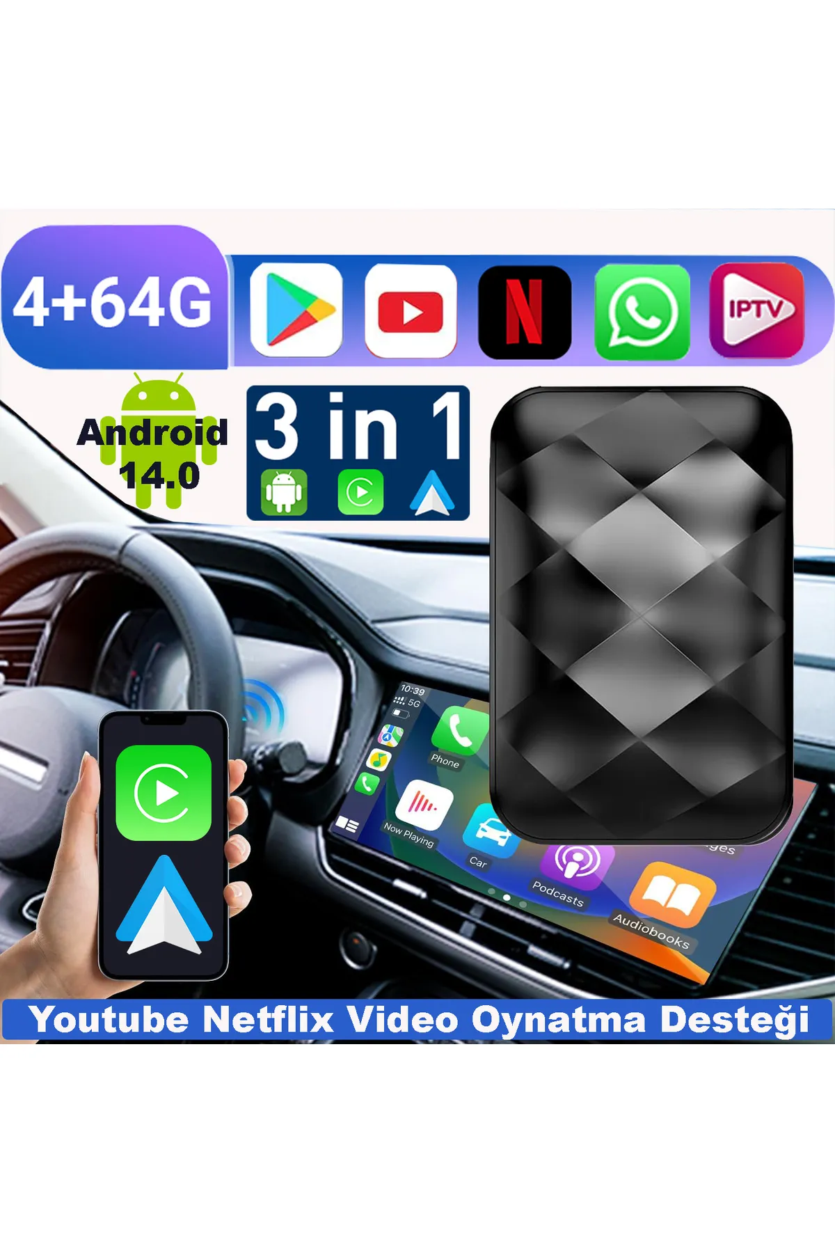 Carplay Dönüştürücü Smart Box 4/64