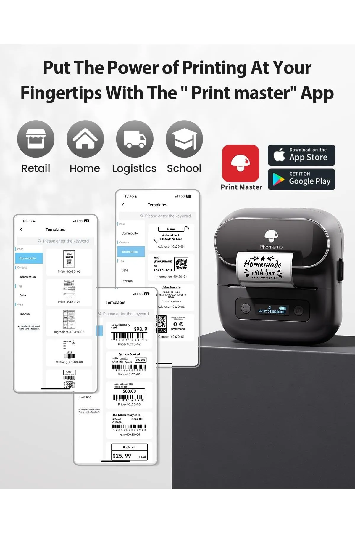 Taşınabilir Termal Yazıcı PT-260 Siyah