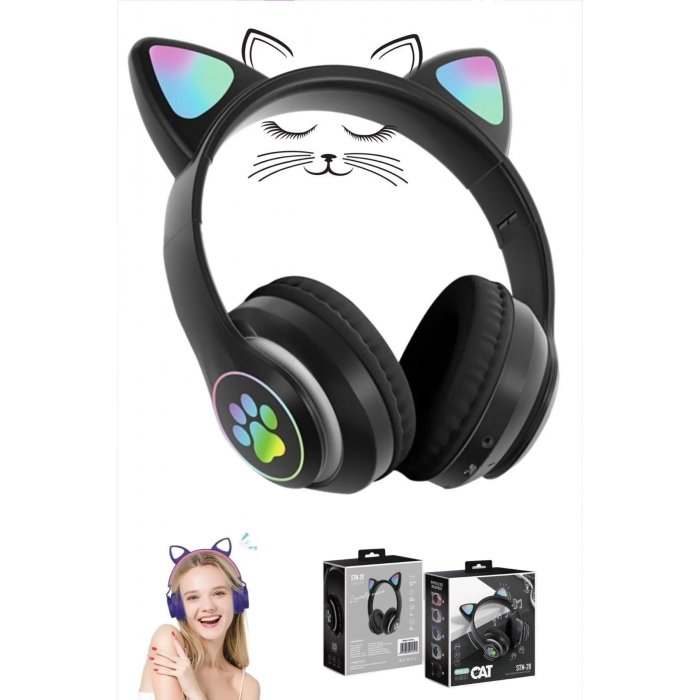 CAT STN-28 KABLOSUZ KAFA ÜSTÜ SİYAH KULAKLIK