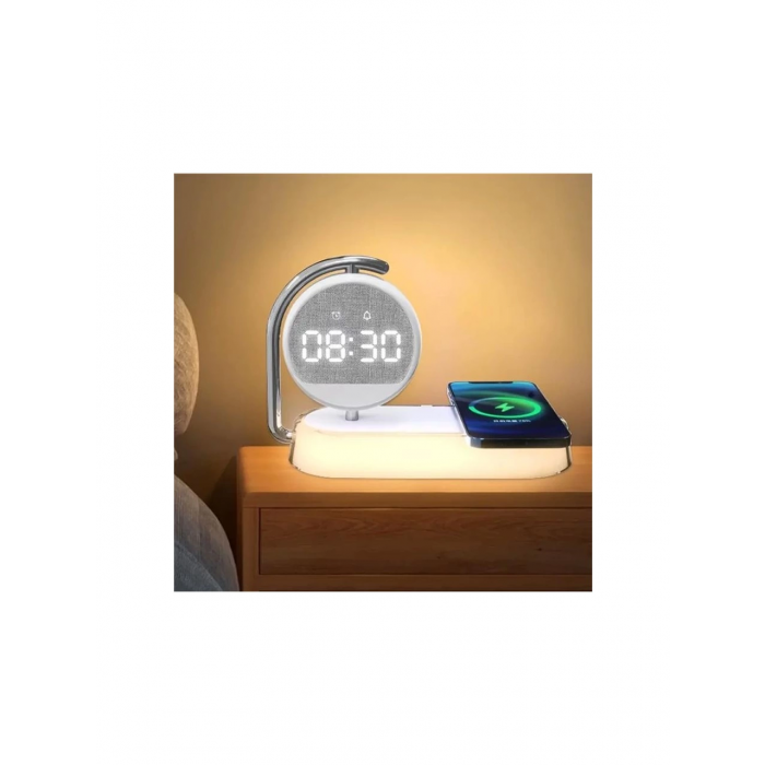 I-Dragon Led Işıklı Masa Saati ve Kablosuz Şarj K01T