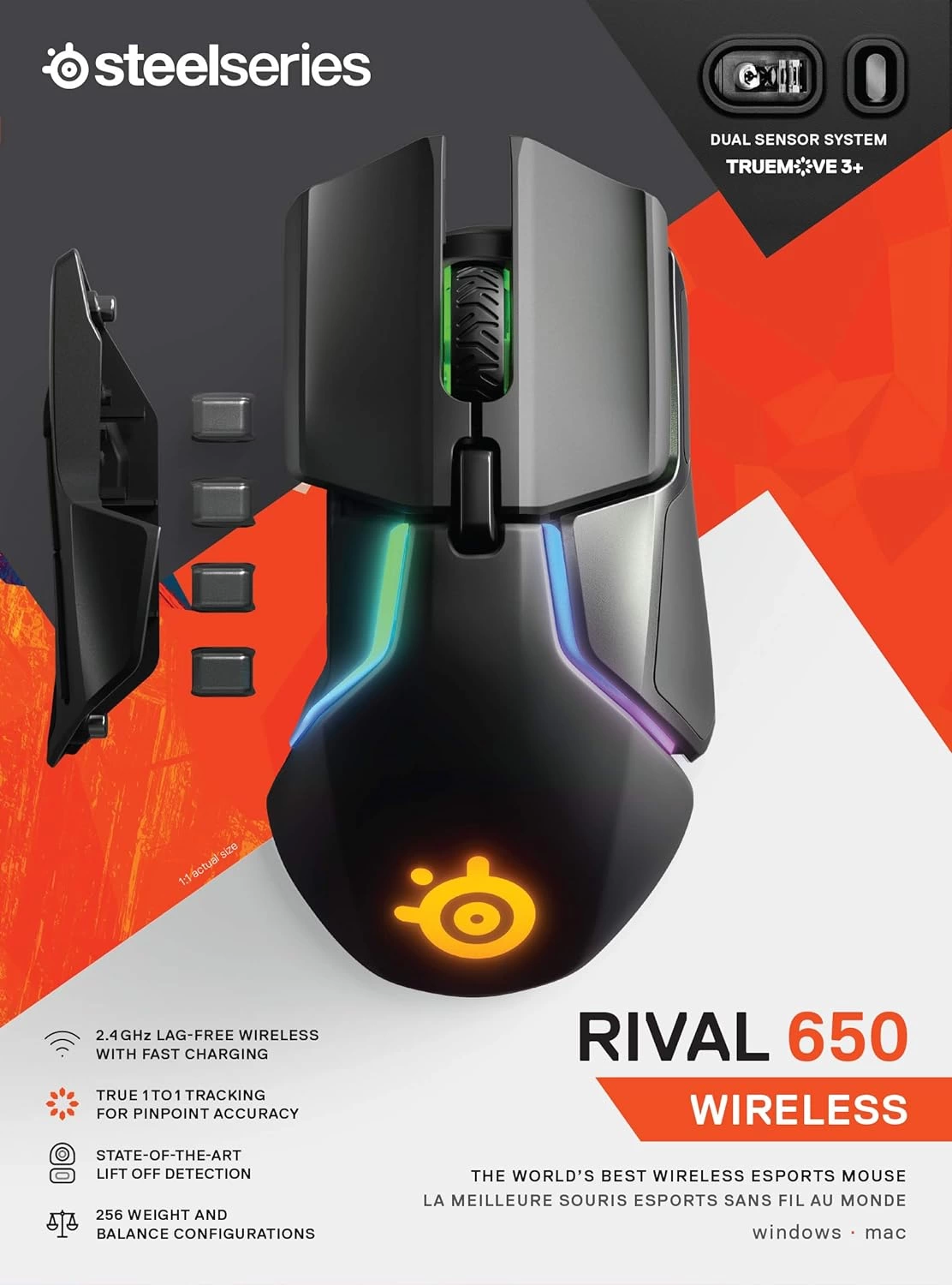 SteelSeries Rival 650 Wireless RGB Şarjlı Ayarlanabilir Ağırlıklı Gaming Mouse