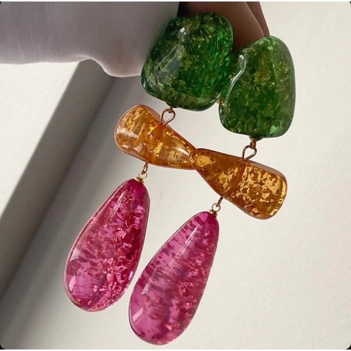 Nınnıon Simli Taş Küpe