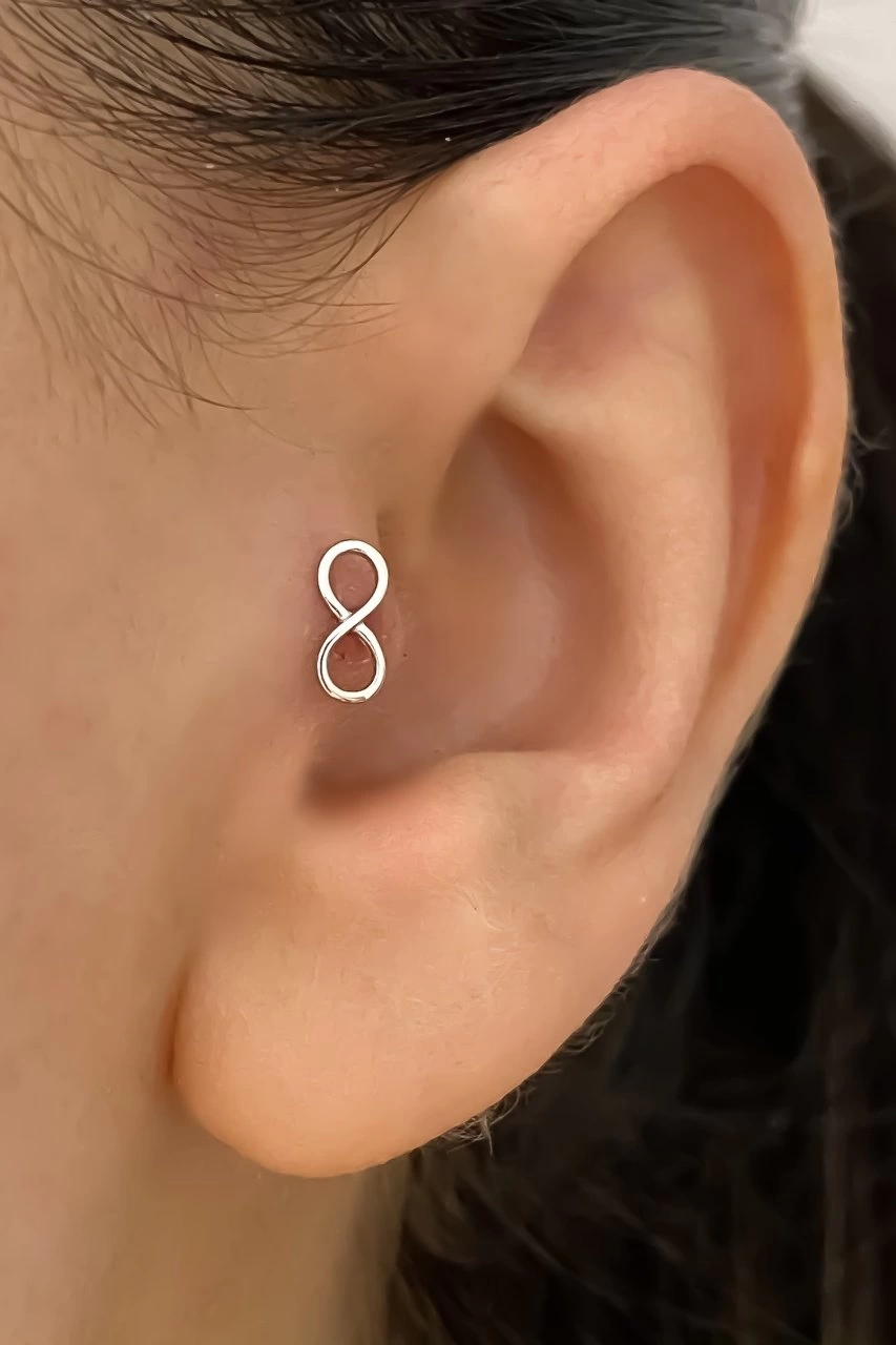 Sonsuzluk Tragus Küpe - Asil Gümüş Takı