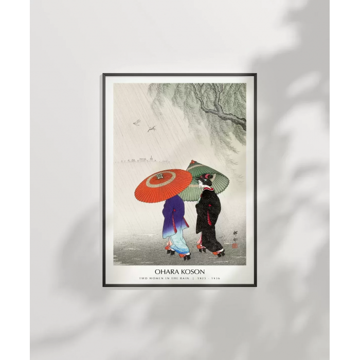 Ohara Koson Yağmurda İki Kadın Poster Fiyatı - Vogloo.com