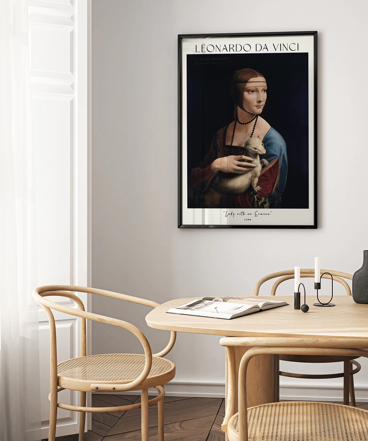 Leonardo Da Vinci Kakımlı Kadın Poster