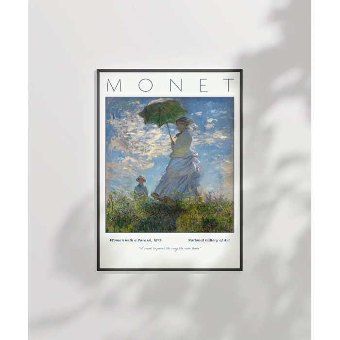 Claude Monet Şemsiyeli Kadın Poster Fiyatı - Vogloo.com