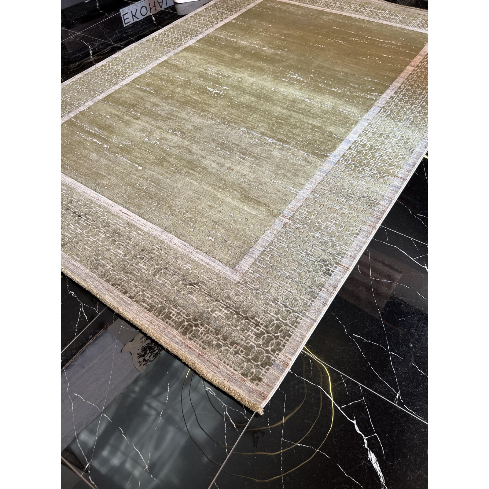 Elexus Halı Halı Diamond 3772 Yeşil Gri Salon Halısı