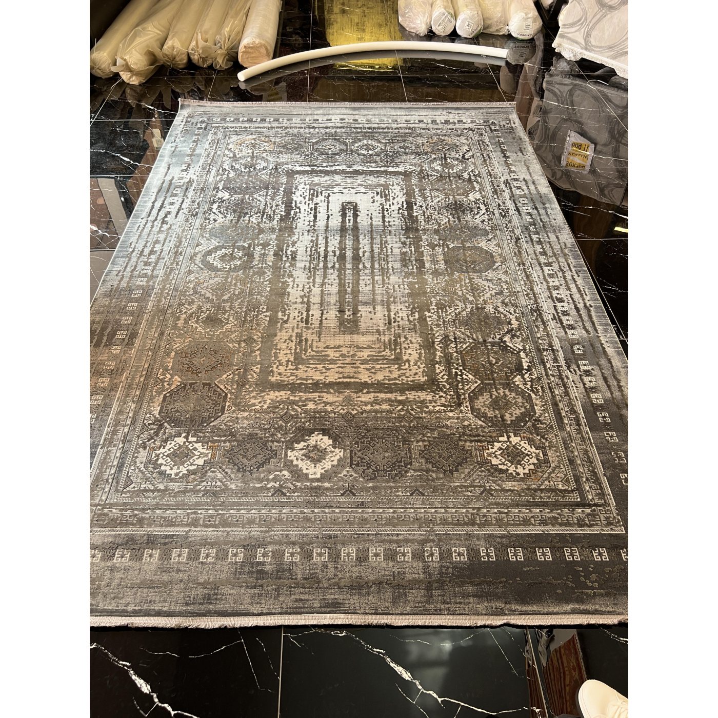 Elexus Halı Diamond 3773 Koyu Gri Salon Halısı