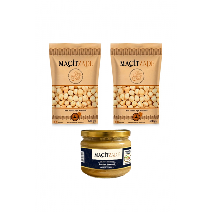 Macitzade Standart Paket (2 Adet 500 gr iç fındık + 1 adet 280 gr ...