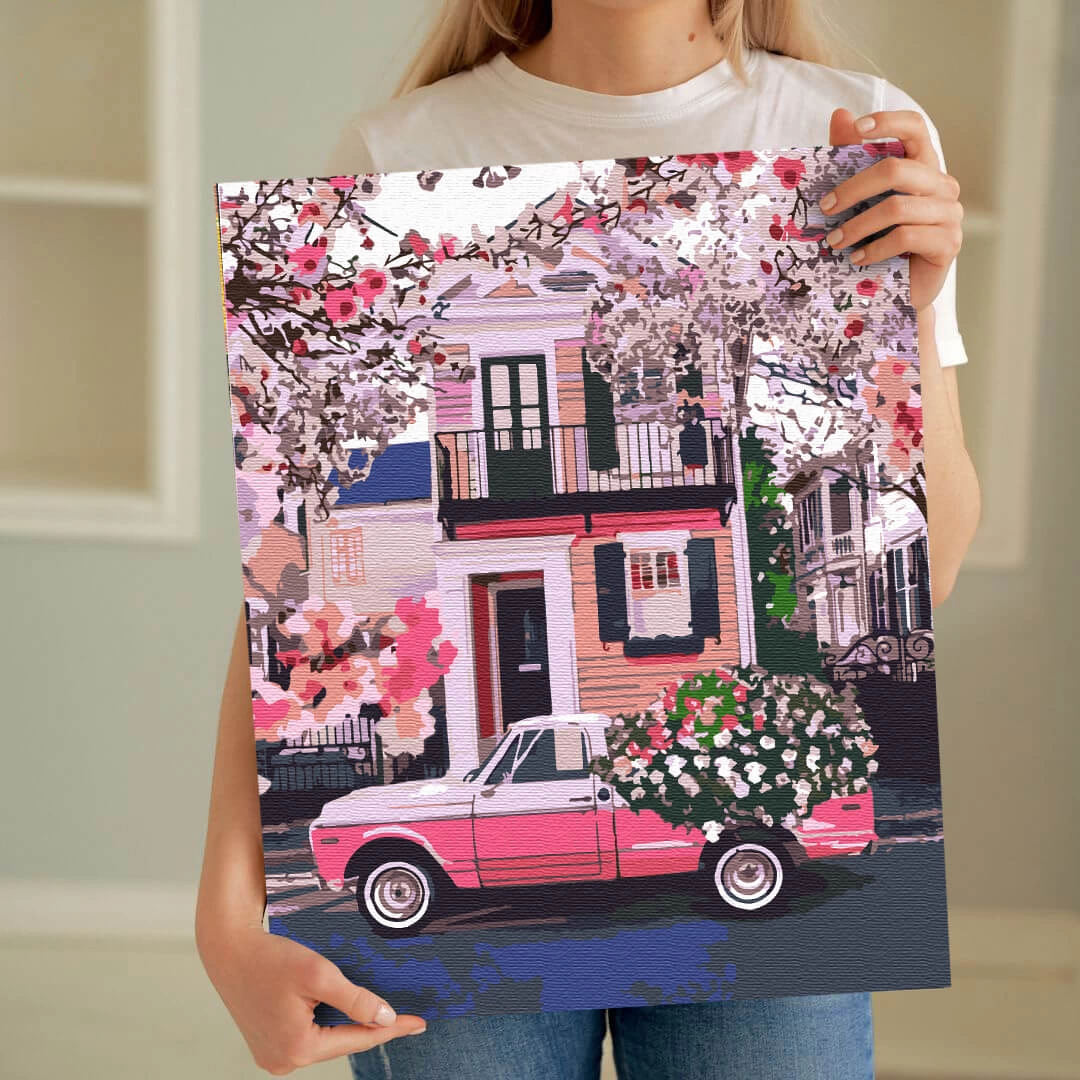 Sayılarla Boyama Seti 40 x 50 cm Tuval Şasesine Gerili Araba ...