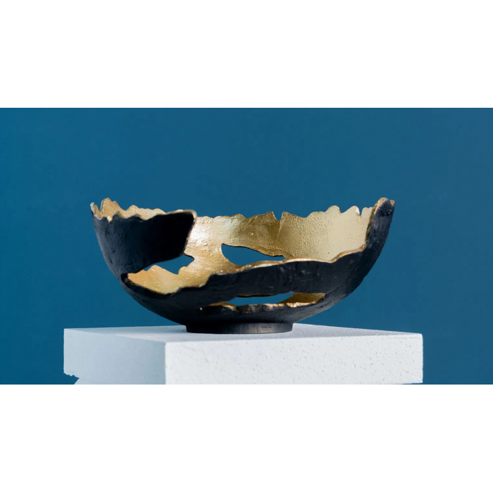 Lionel Siyah Gold Dekoratif Tabak