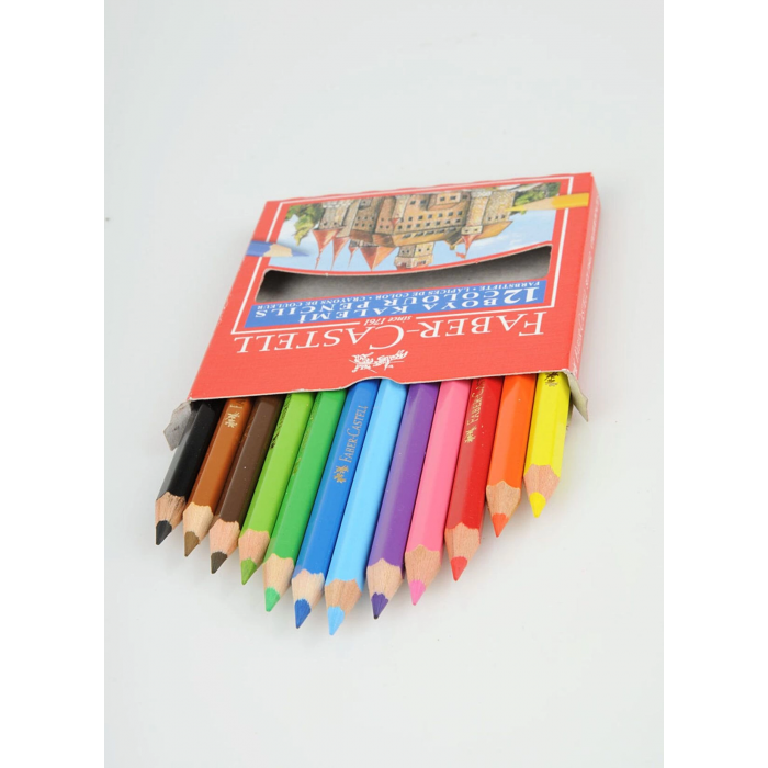 FABER KURU BOYA KALEMİ KISA 12 RENK