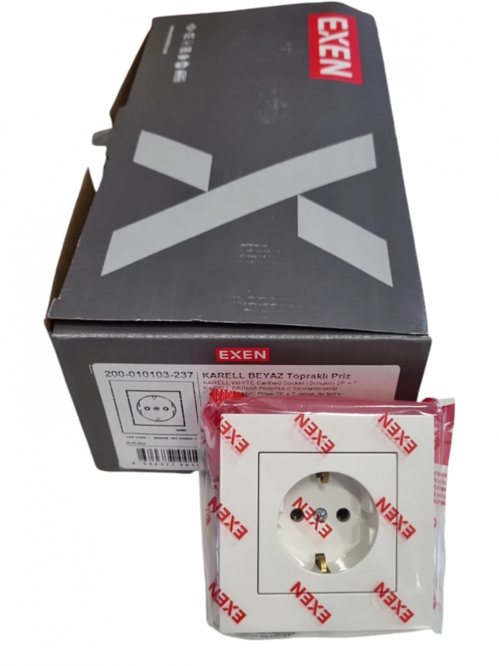 EXEN KAREL TOPRAKLI PRİZ BEYAZ (PKT-12 Lİ)