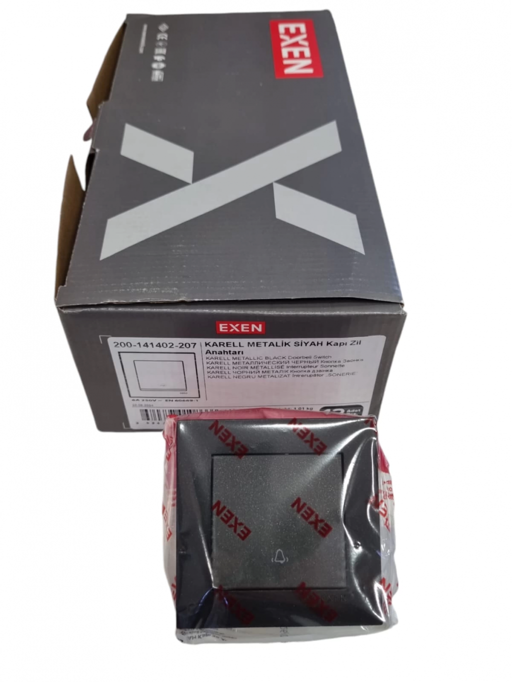 EXEN KAREL ZİL ANAHTARI METALİK SİYAH (PKT-12 Lİ)