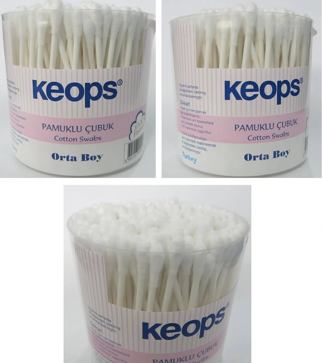 KEOPS KULAK ÇÖPÜ (PAMUKLU ÇUBUK) ORTA (PKT-6 LI)