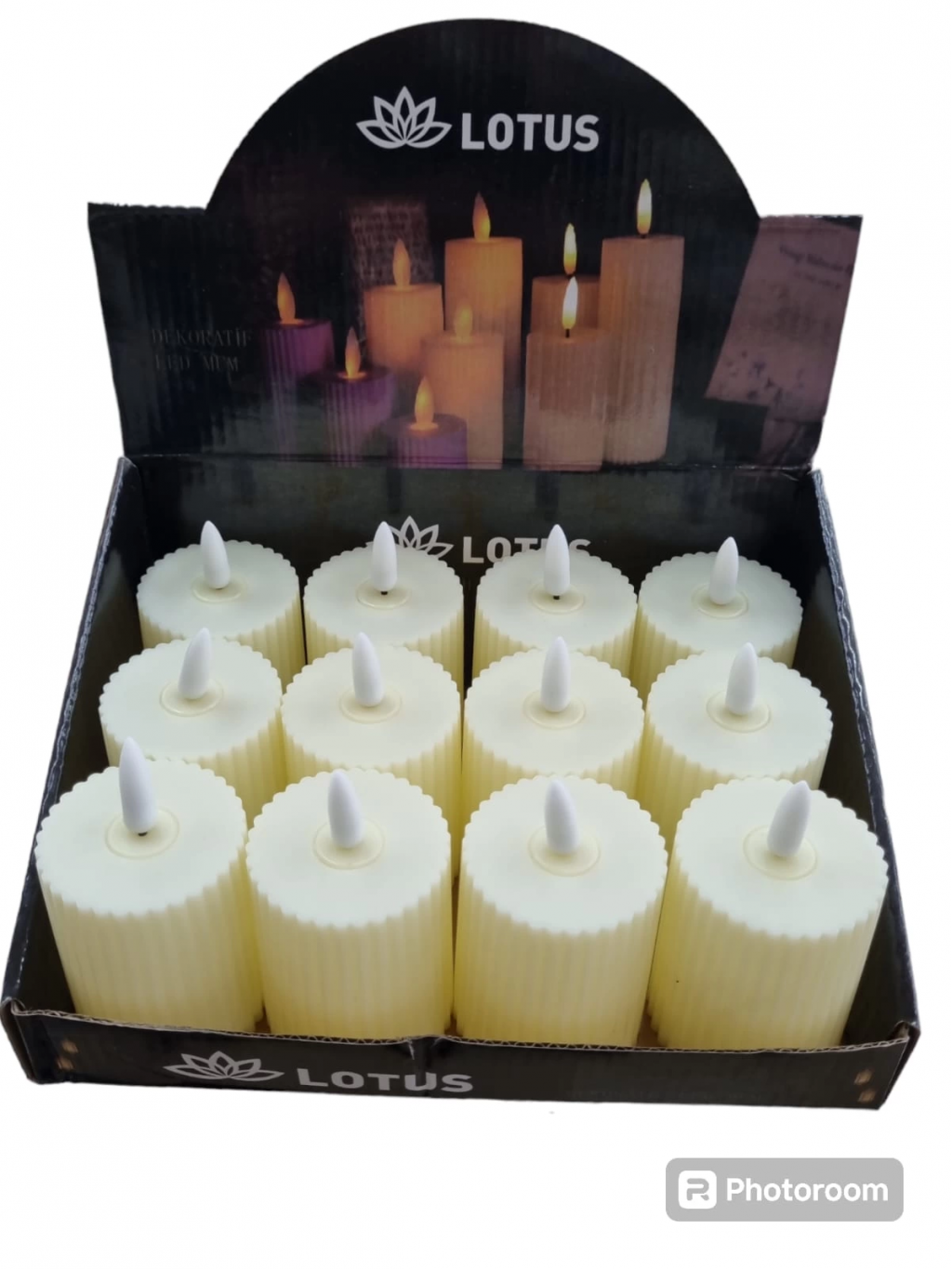 LOTUS DEKORATİF LED MUM PM-107 (PKT-12 Lİ)