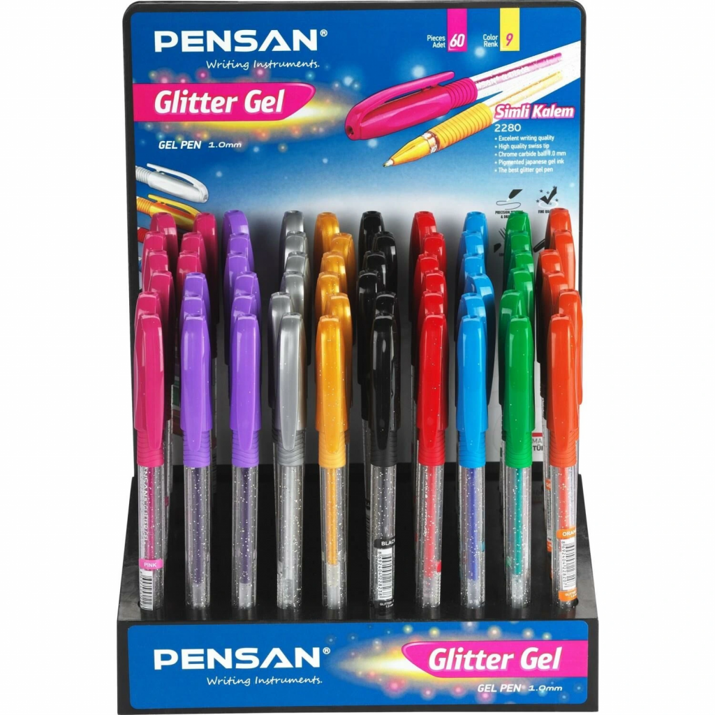PENSAN GLITTER SİMLİ JEL KALEM 2280 (ST-60 LI)