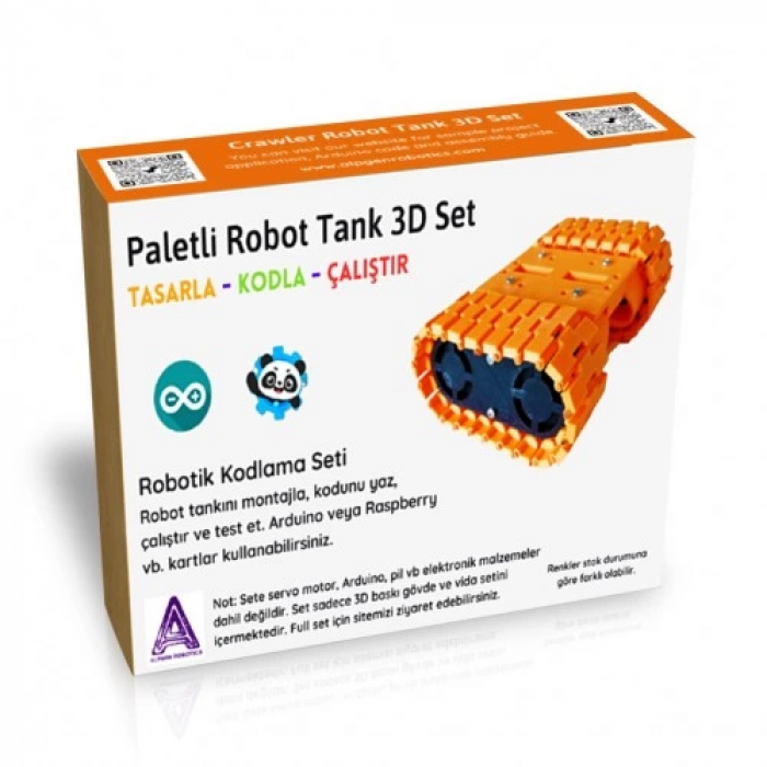 3D PLA Baskı Paletli Tank Robot (Elektroniksiz) Demonte