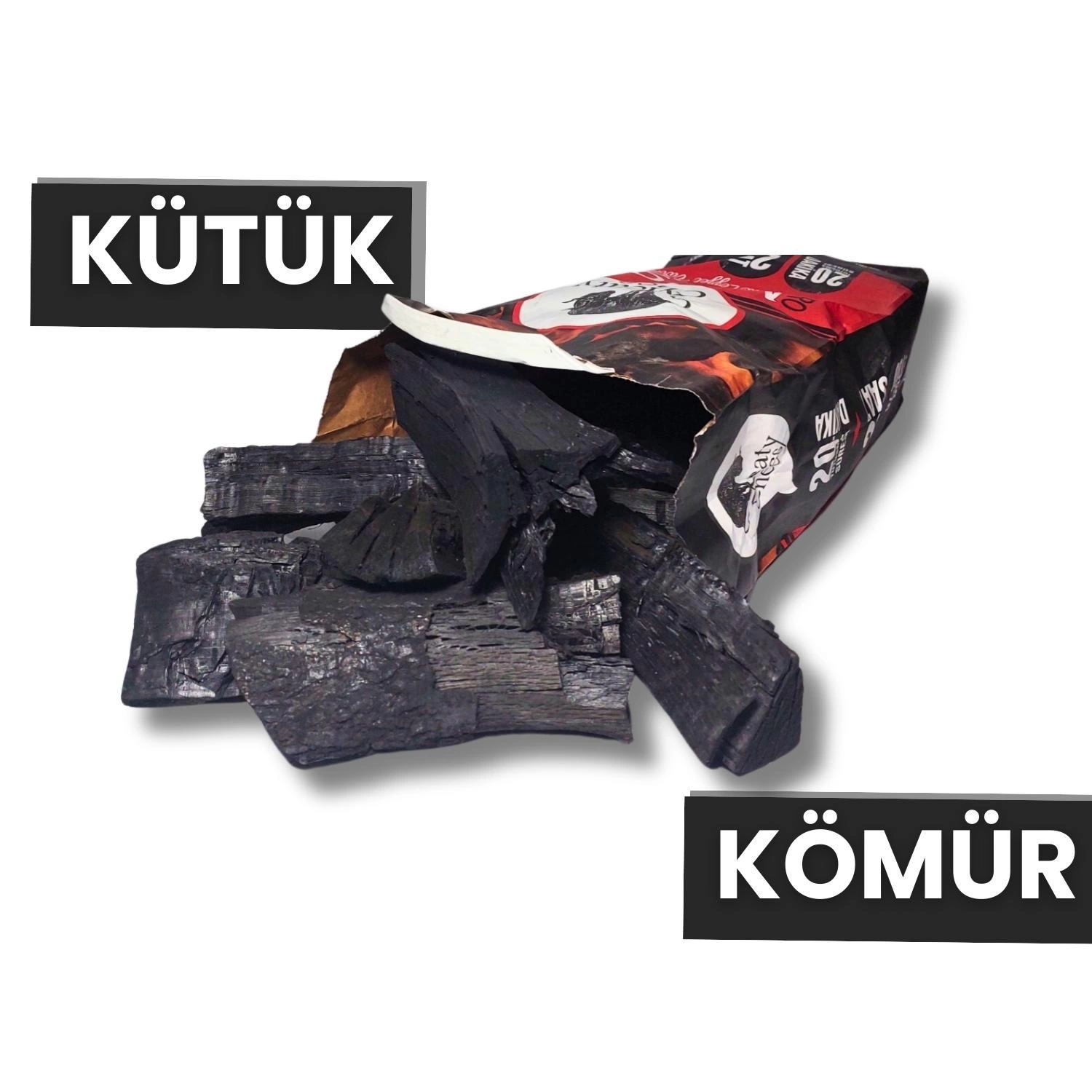 Ultra Bio Karbon Mangal & Barbekü Kömürü (Kütük) - 12 kg - Meaty&Cheesy