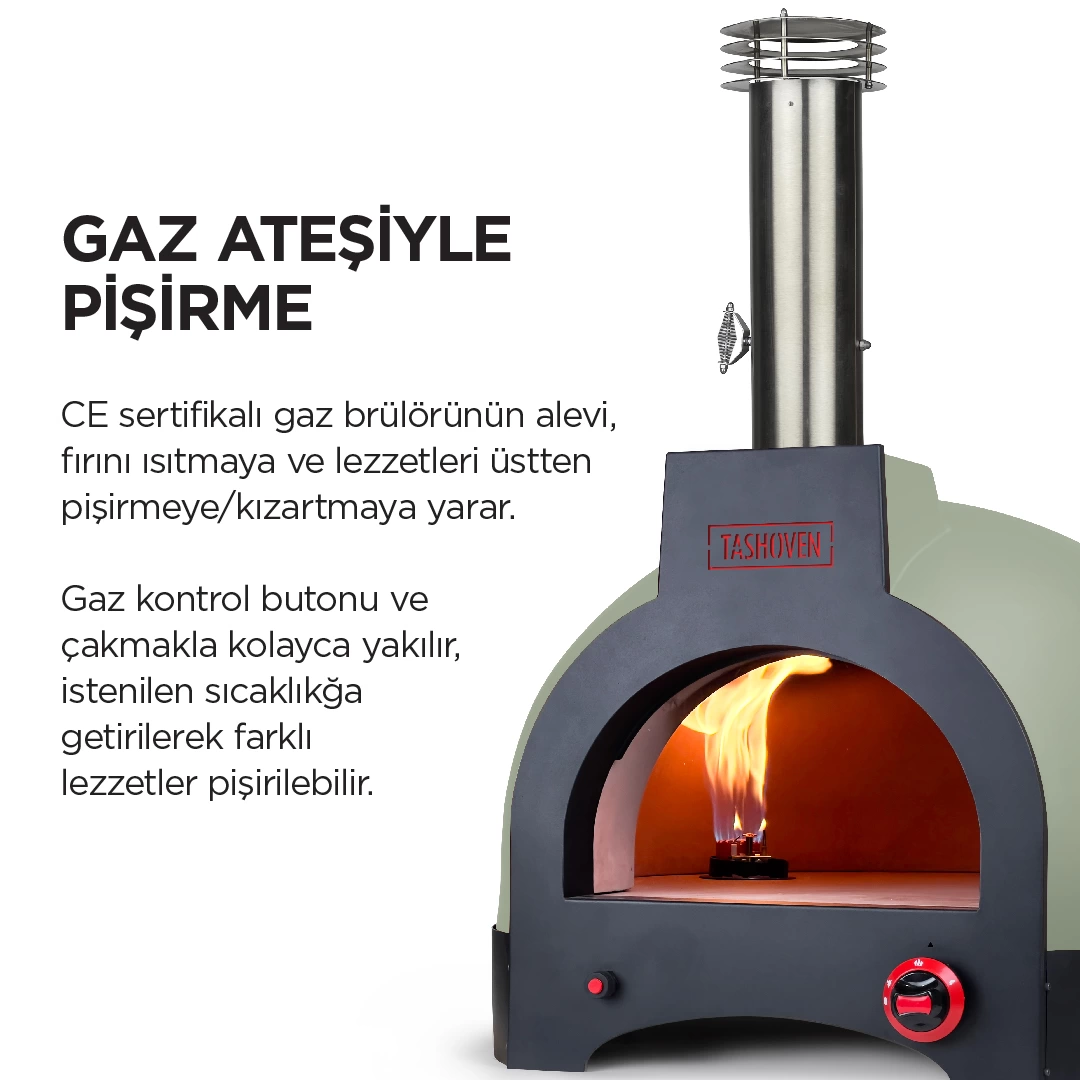 Tashoven Hybrid 66 Gazlı ve Odun Ateşli Taş Fırın - Meaty&Cheesy
