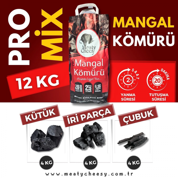 Mix Bio Karbon Mangal & Barbekü Kömürü (Karışık) - 12 kg - Meaty&Cheesy