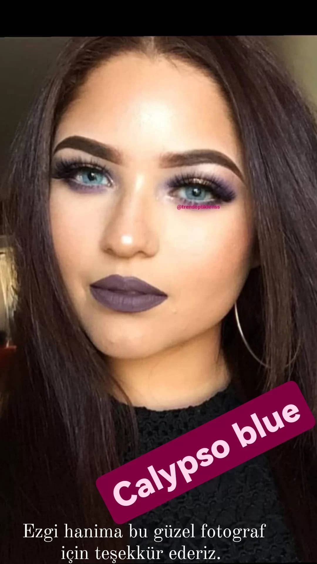 Calypso Blue / Haresiz Mavi Renkli Lens / Miyop ( - ) Numaralı