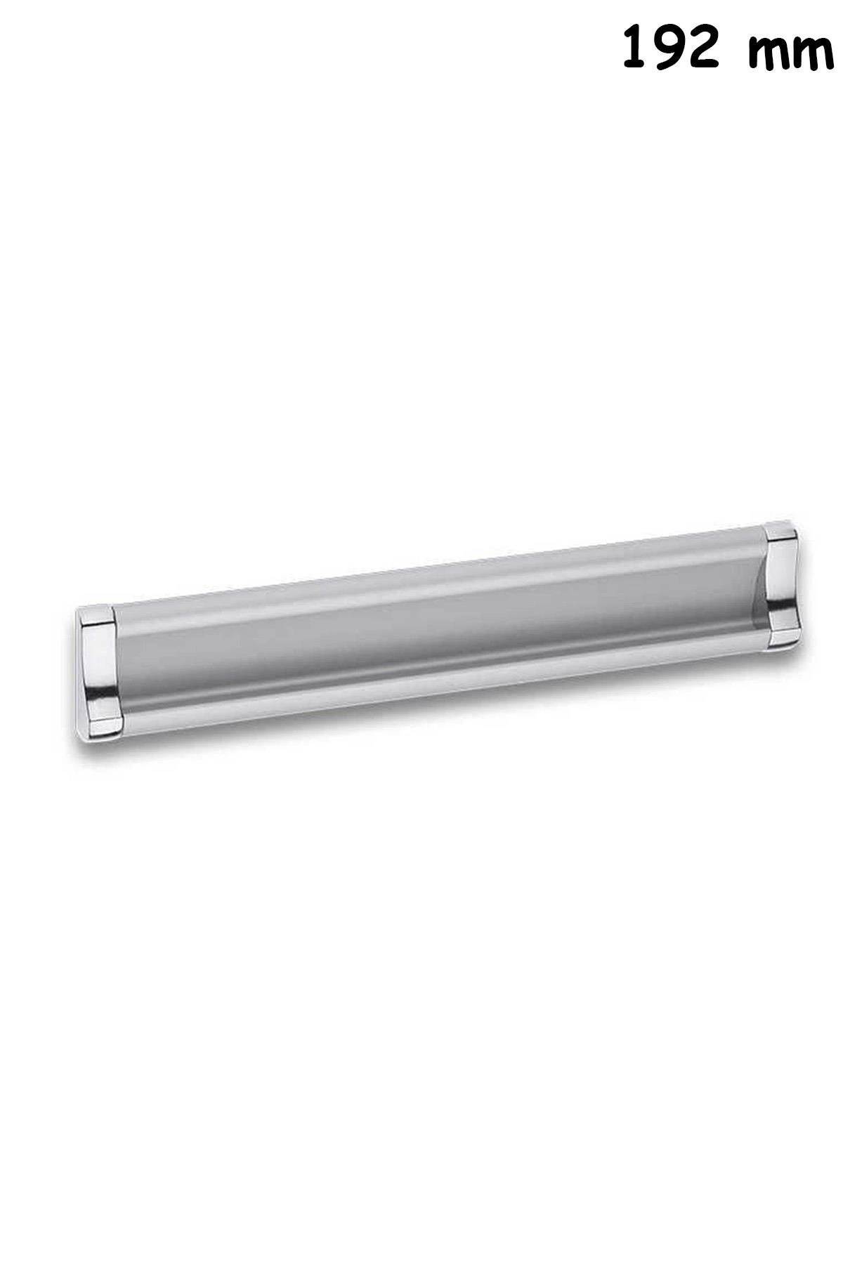 192 mm Plus Mobilya Dolap Kapak Çekmece Kulpu Mat Krom Metal Yüzden Kulp