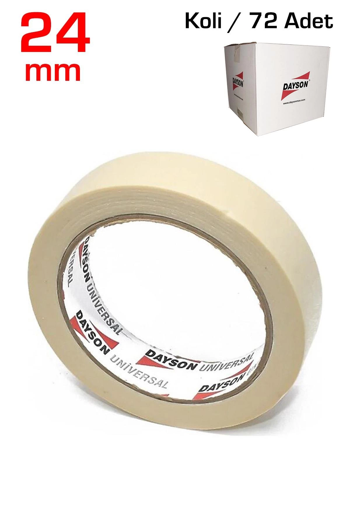 Dayson Maskeleme Bandı 24 Mm x 35 Mt Kağıt Bant Koli 72 Adet