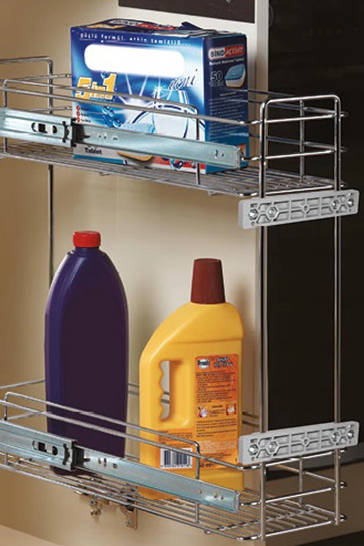 Hemaks Teleskopik Raylı Şişelik ve Deterjanlık