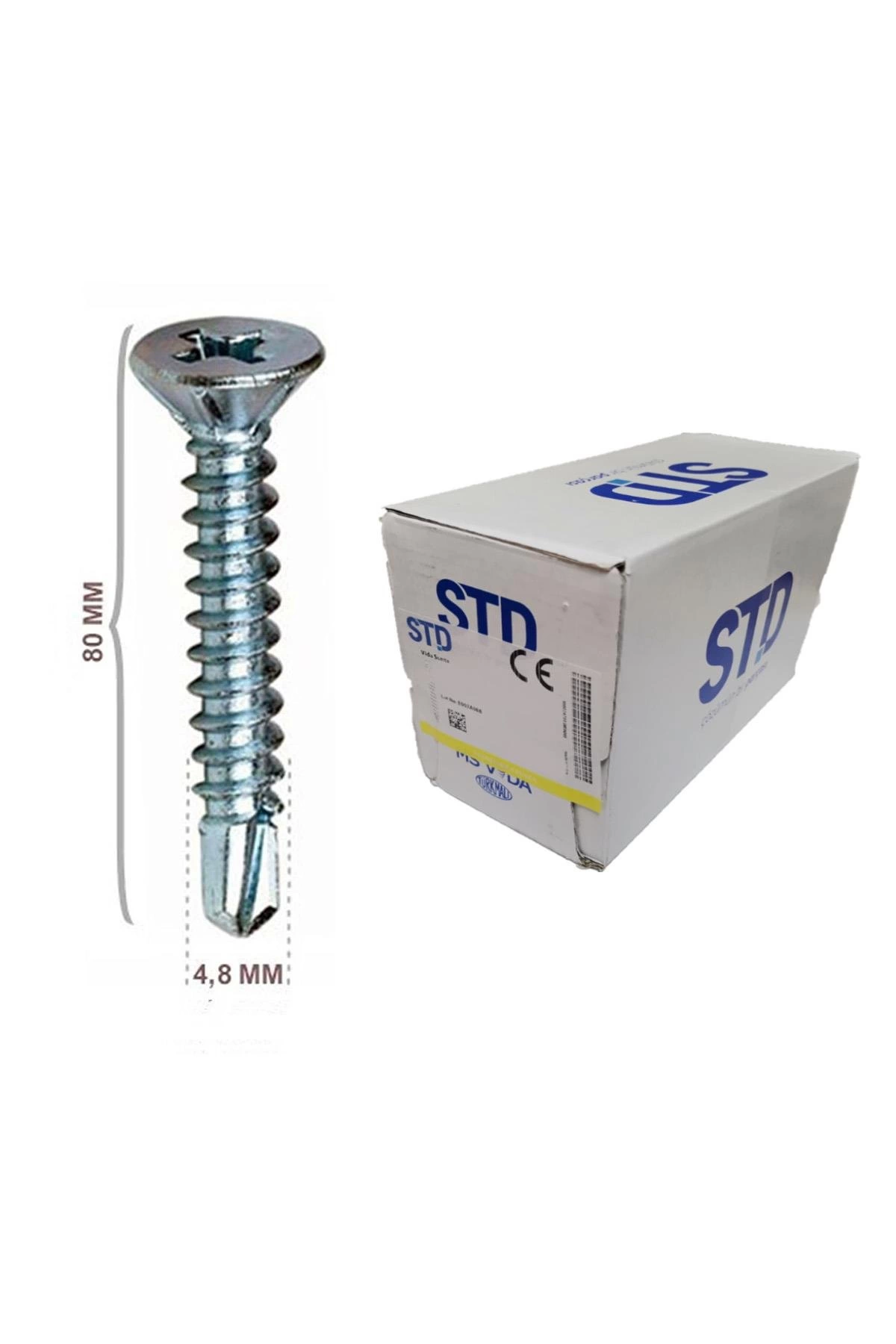 STD YHB Matkap Uçlu Akıllı Vida 4.8x80 Kutu 150 Adet