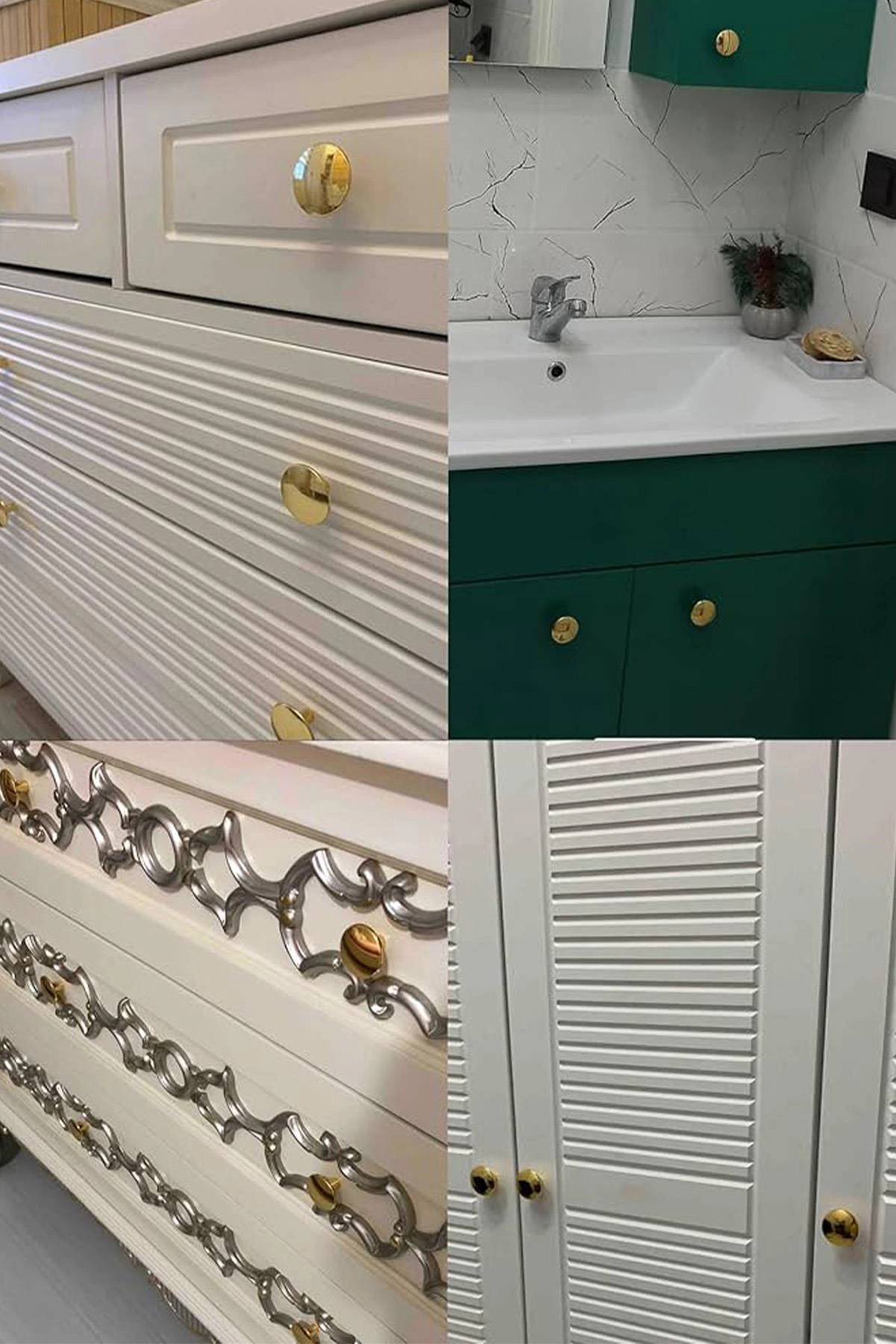 Tek Vidalı Altın Mantar Düğme Kulp Mobilya Dolap Kapak Çekmece Kulpu Gold